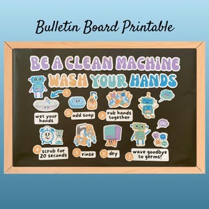 Wash Your Hands Bulletin Board Kit, School Nurse Bulletin Board Set ...