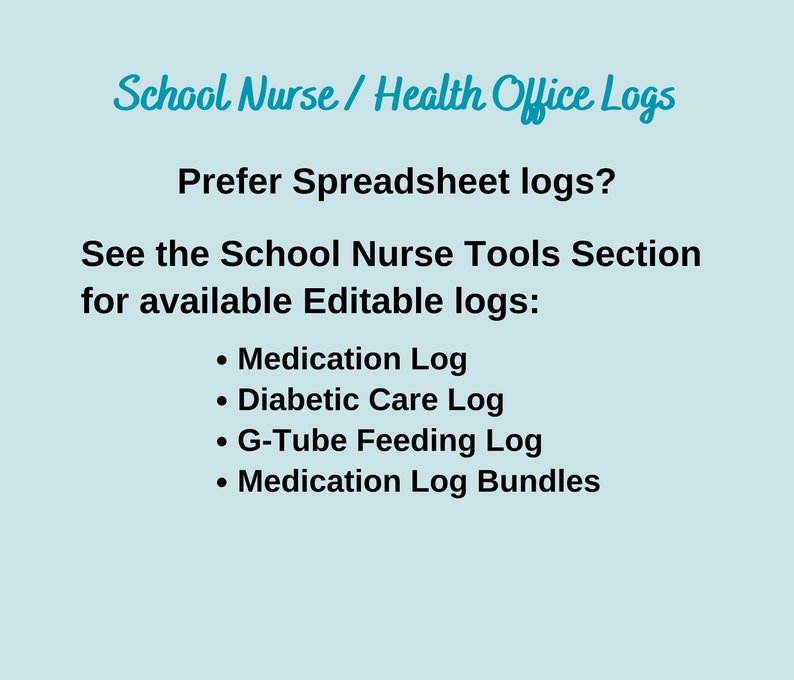 School Nurse Medication Log Template, Medication Administration Tracker ...