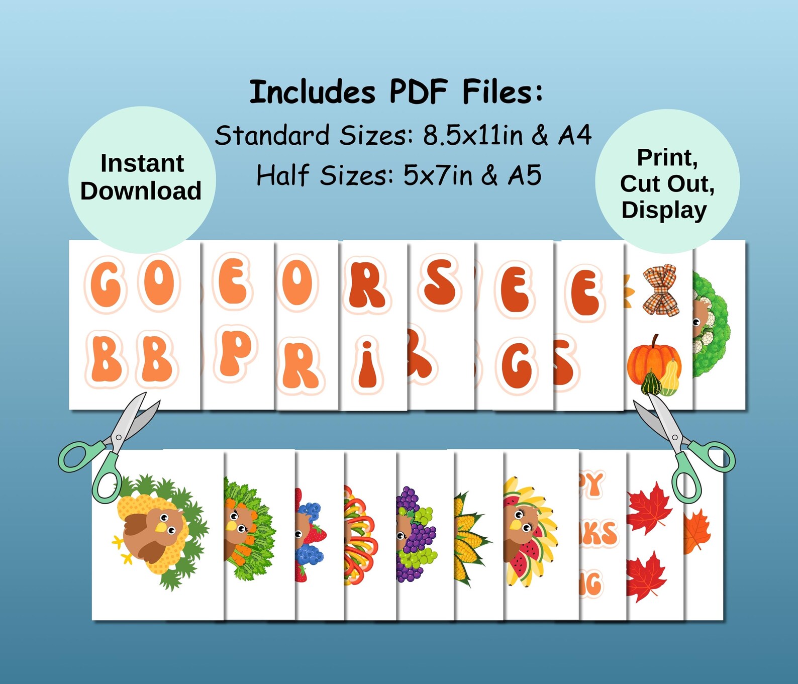 Thanksgiving Bulletin Board Kit: Fall Healthy Habits Nutrition Decor ...