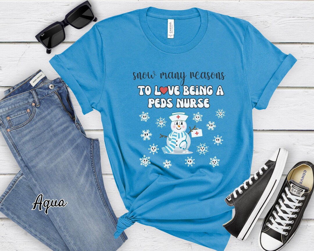 PEDS Nurse Winter Shirt: Snowman Pediatric Nurse Tee - Etsy