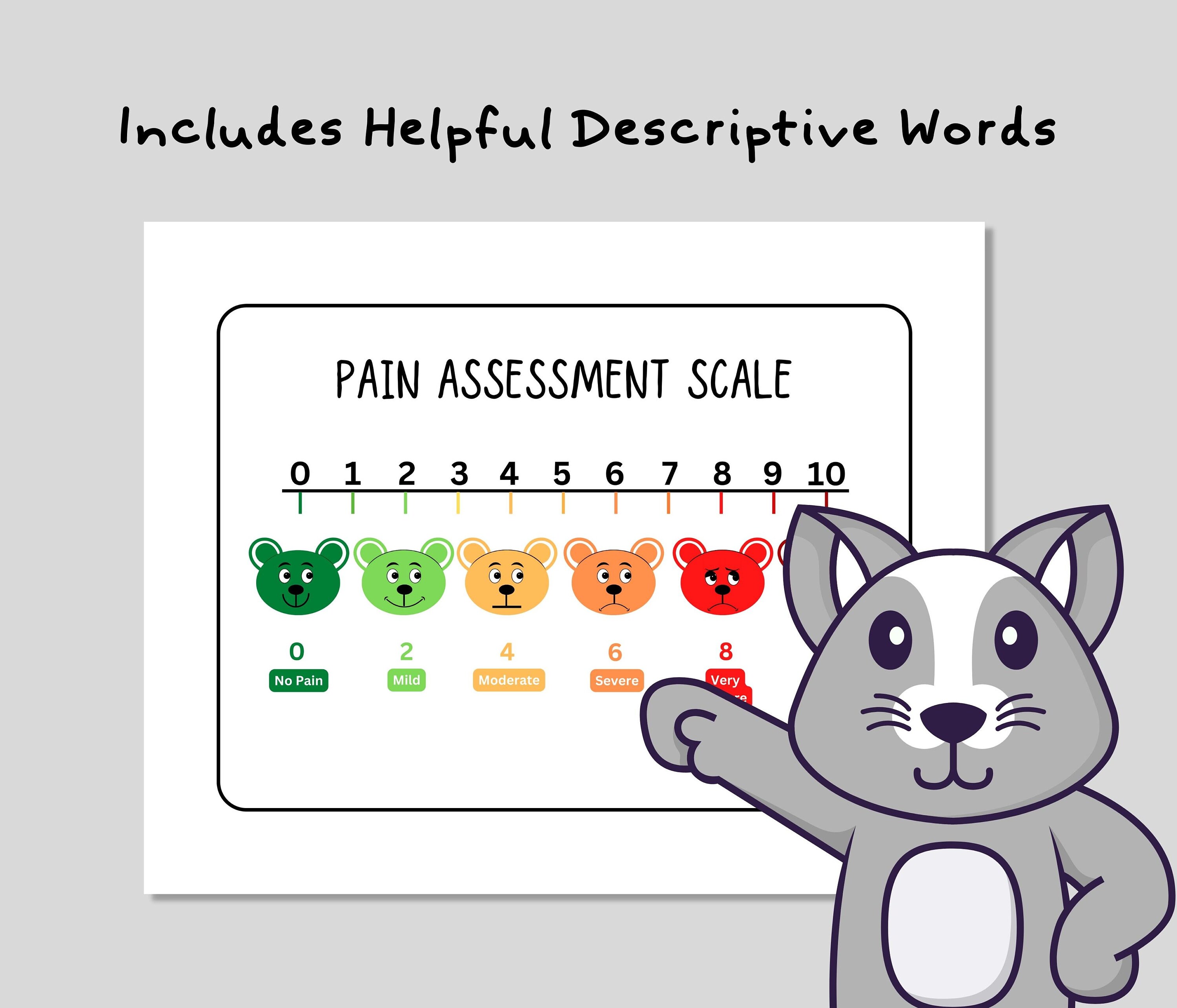 Brave Bear Pain Scale Poster, Pain Assessment Scale, School Nurse Pain ...