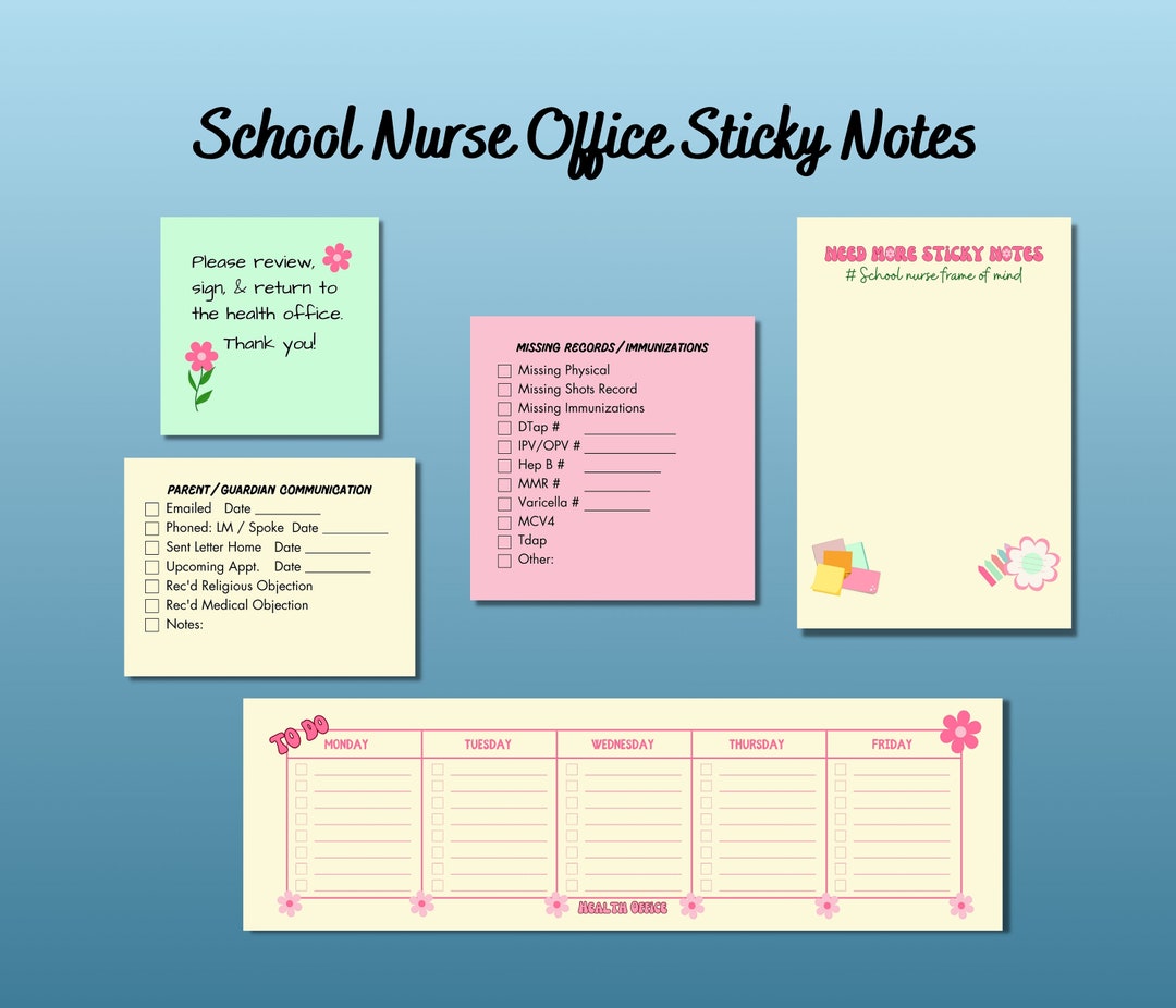 School Nurse Post-it®, School Nurse Sticky Notes, Stylish School Nurse ...