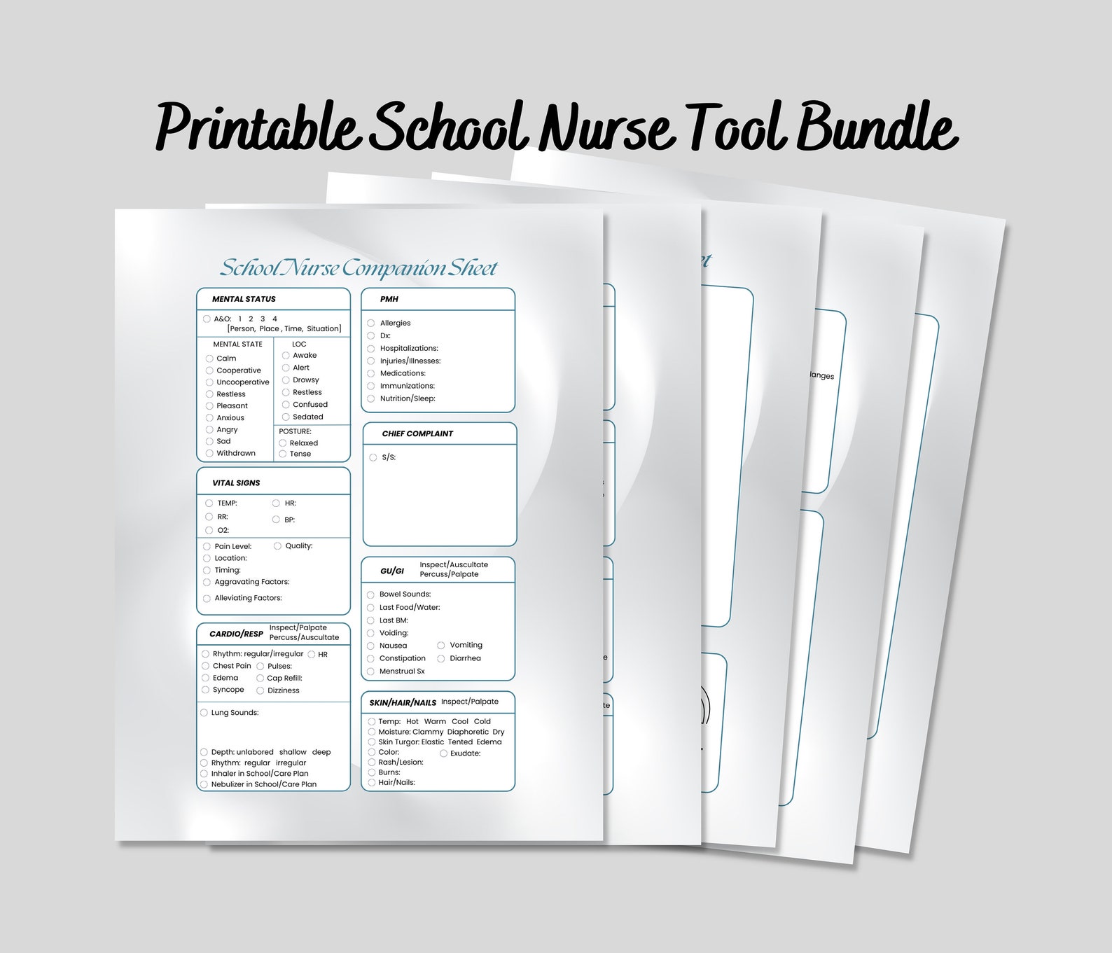 School Nurse Note Bundle School Nurse Anatomy Printable Art - Etsy