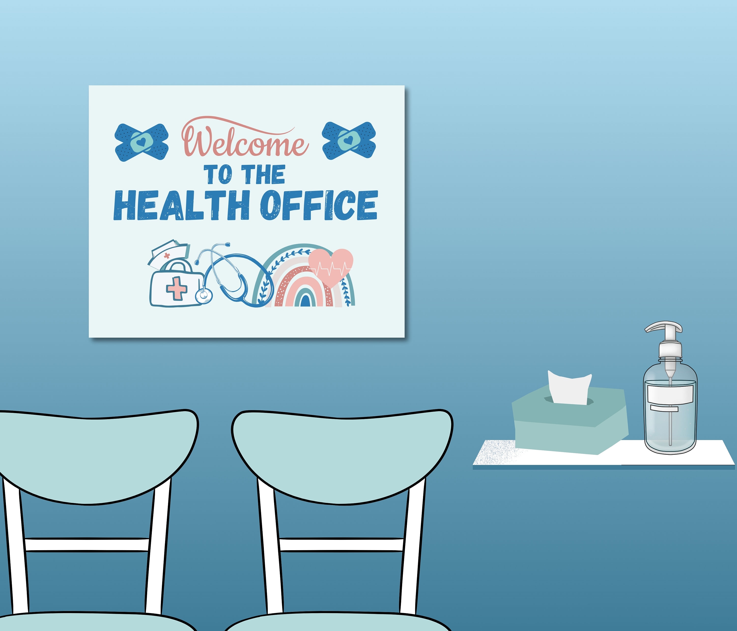 Health Office Door Sign, Clinic Welcome Poster, School Nurse Print ...