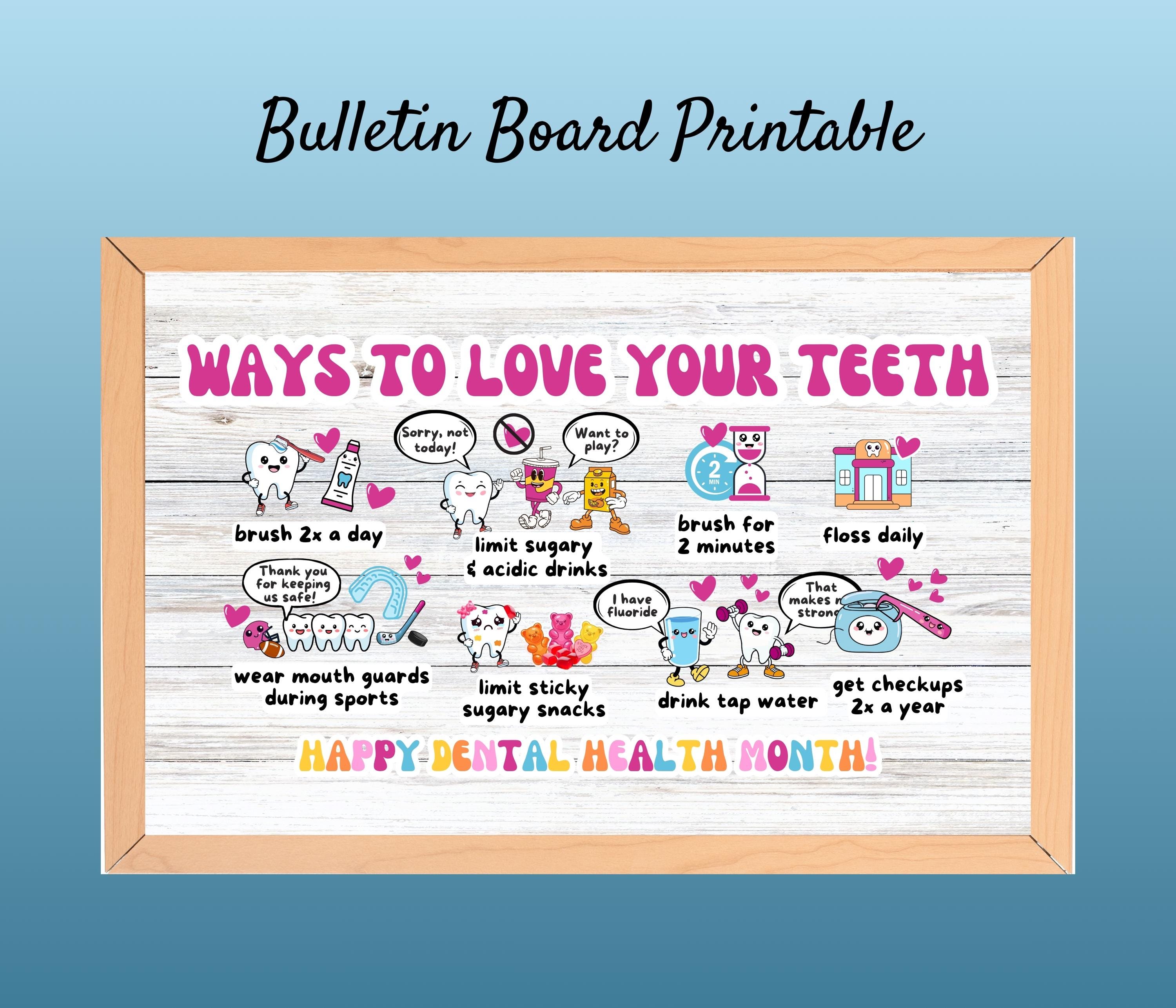 Love Your Teeth Bulletin Board: Dental Health Month | School Nurse ...