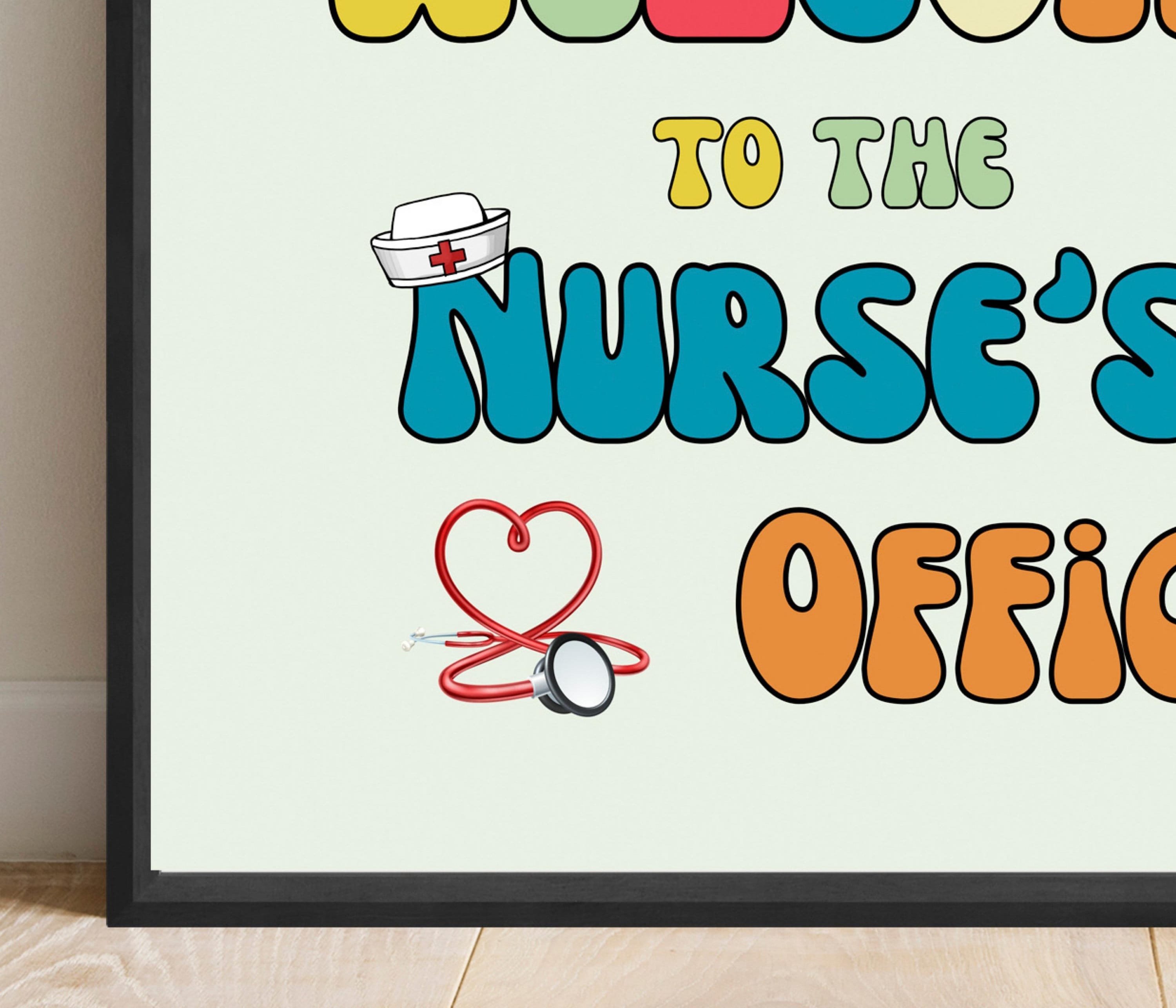 Nurse's Office Printable Welcome Poster, School Nurse Sign, Health ...
