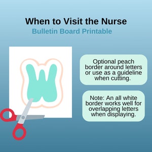 When to Visit the Nurse Bulletin Board Kit: Printable School Decor (PDF ...