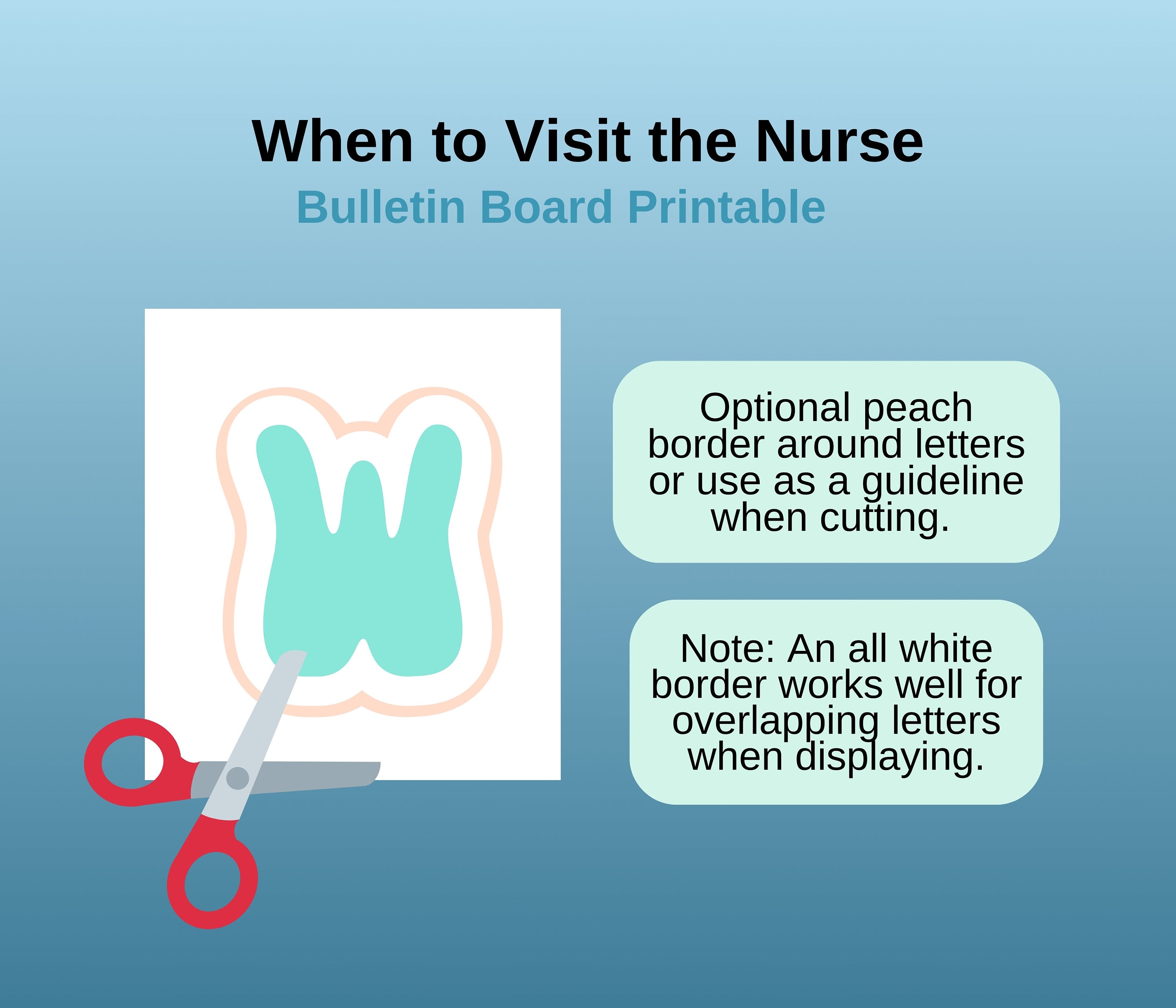 When to Visit the Nurse Bulletin Board Kit: Printable School Decor (PDF ...