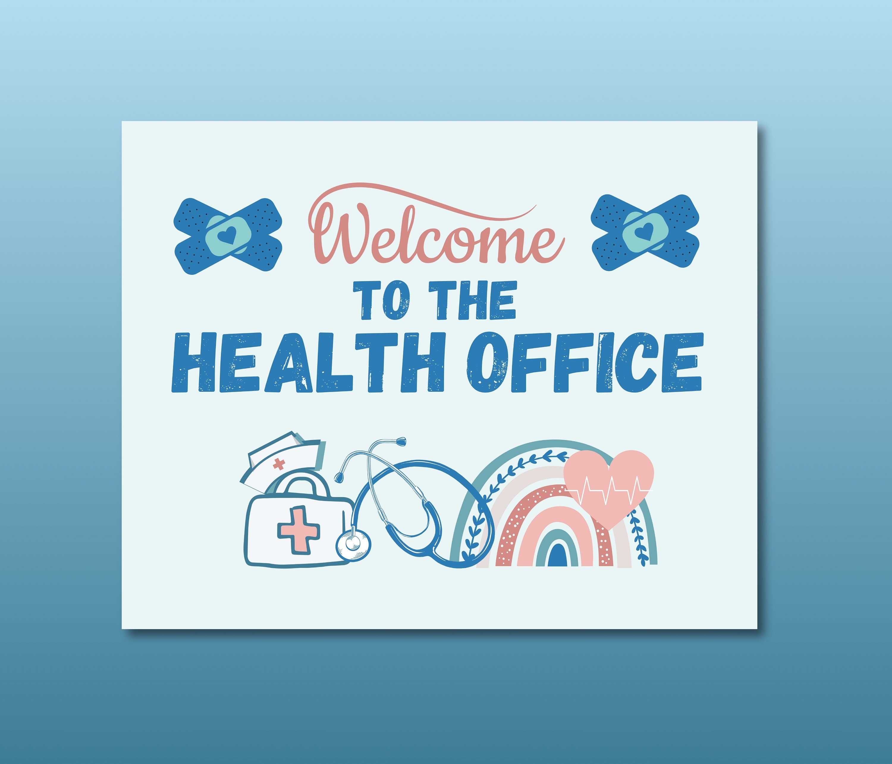 Health Office Door Sign, Clinic Welcome Poster, School Nurse Print ...