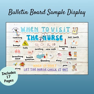 When to Visit the Nurse Bulletin Board Kit, School Nurse Bulletin Board ...