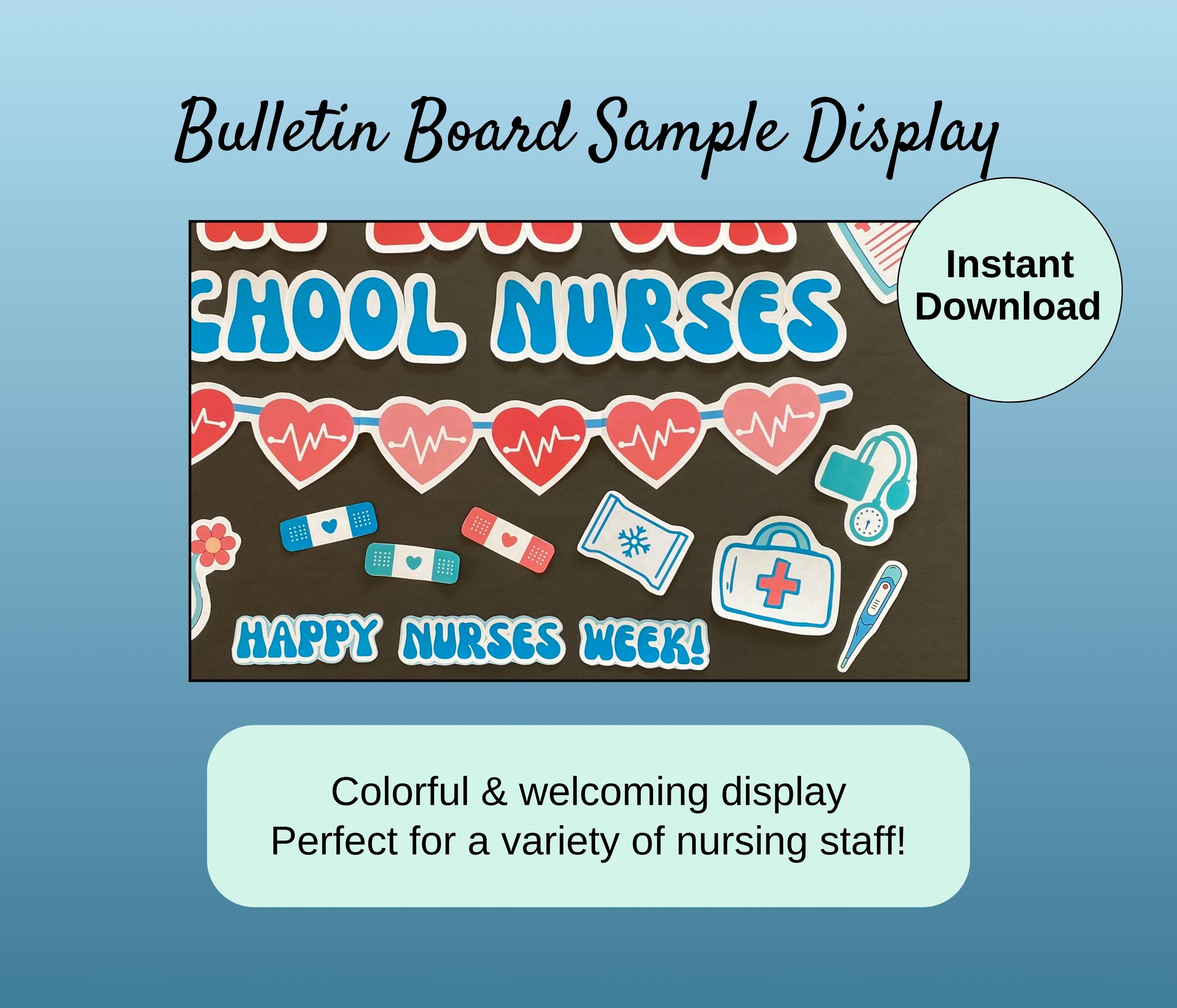 Nurses Week Bulletin Board Printable: School Nurse Appreciation Decor ...