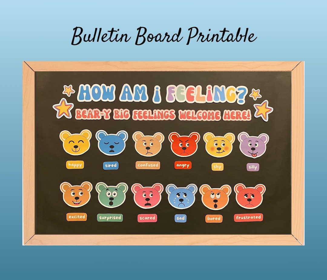 Feelings Bulletin Board Kit: Emotional Wellness School Nurse Decor (PDF ...