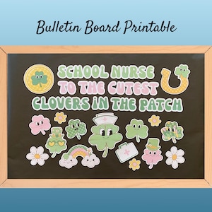School Nurse St. Patrick's Day Bulletin Board Set, March Nurse Squad ...