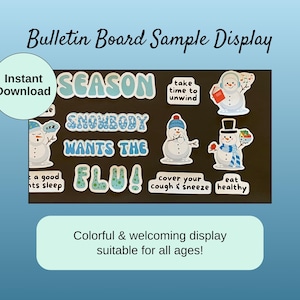 Winter Flu Bulletin Board Kit: School Nurse Office Decor (PDF Printable ...