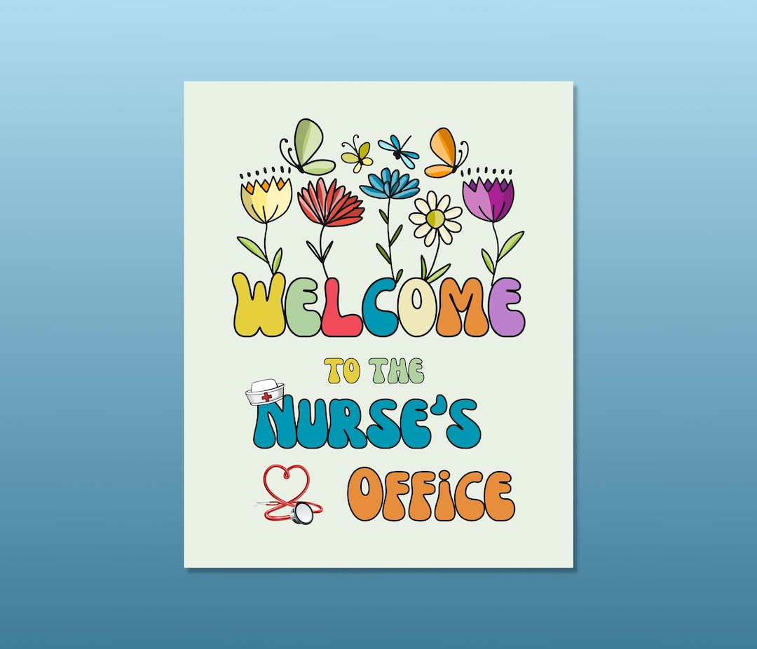 Nurse's Office Welcome Poster, School Nurse Door Sign, School Health ...