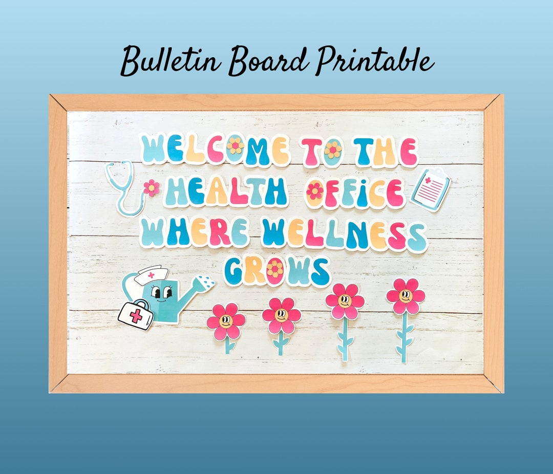 Pastel Health Office Bulletin Board Decor: Wellness Grows Printable ...