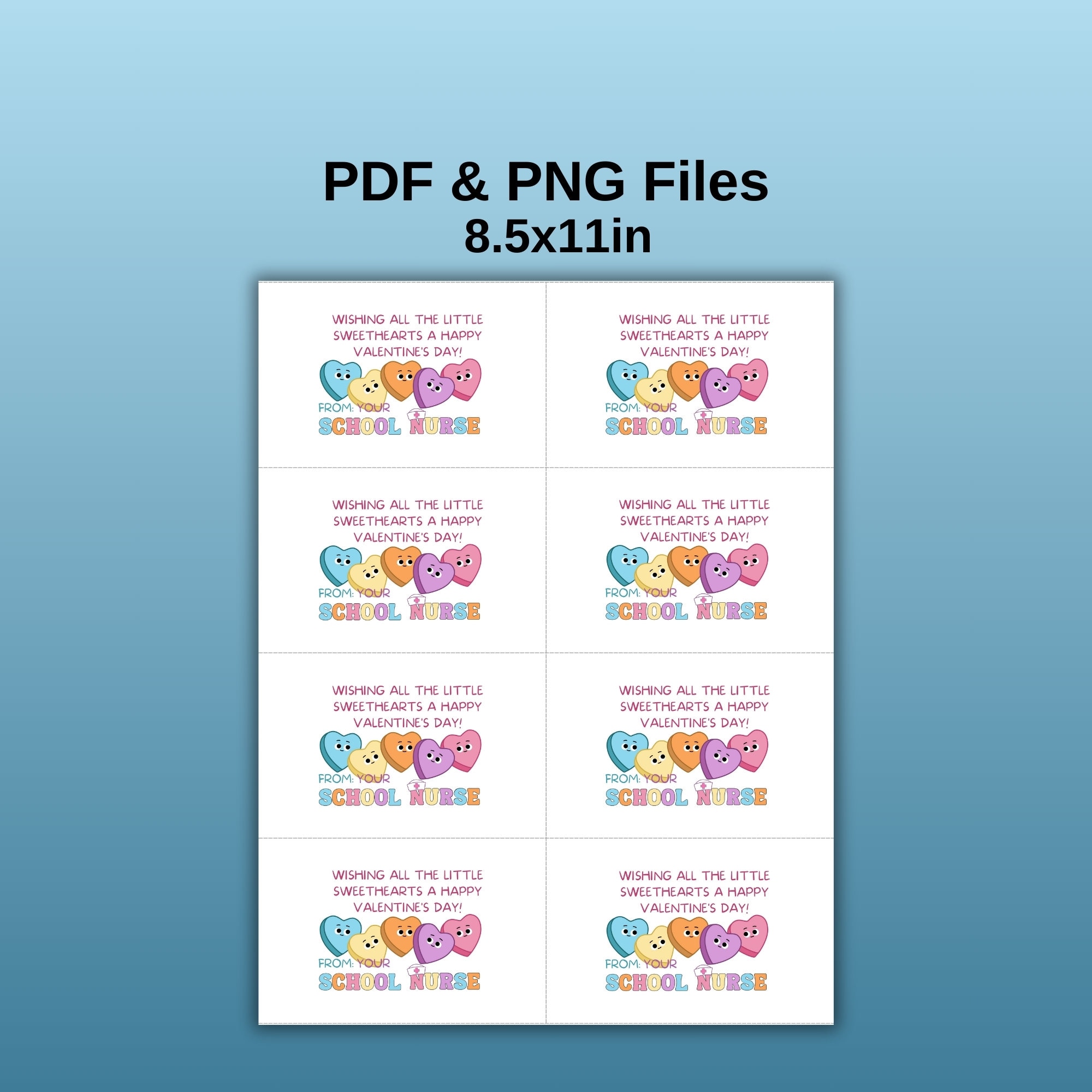 School Nurse Valentines Cards Printable, Greeting Card From Nurse ...
