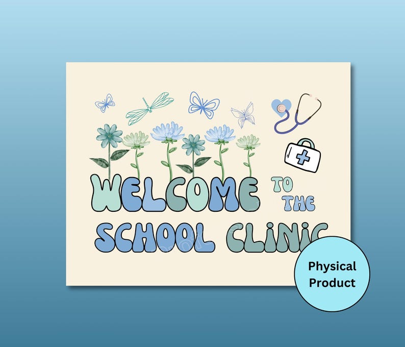 Neutral School Clinic Poster - Welcome Sign, Health Office Wall Art - Etsy