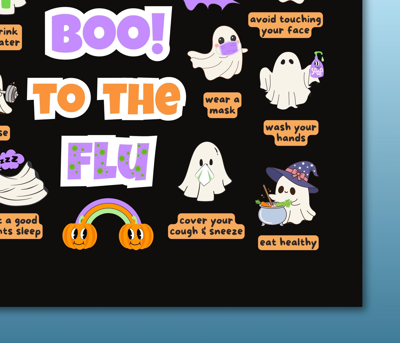 Halloween School Nurse Poster, Fall Flu Health Promotion, Health Office ...