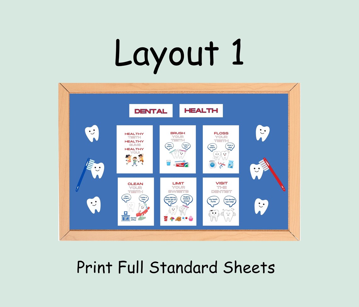 School Nurse Bulletin Board Kit, February Dental Awareness Printables ...