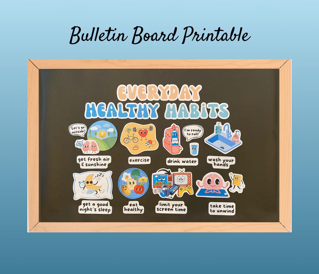 Healthy Habits Bulletin Board Kit: School Nurse Classroom Decor (PDF ...