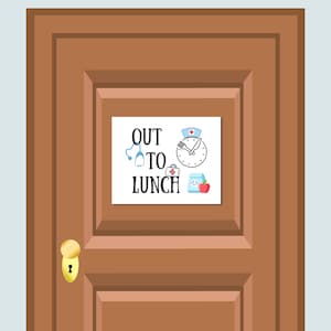 Nurse Out to Lunch Sign: Printable Office Door Poster (digital Download ...