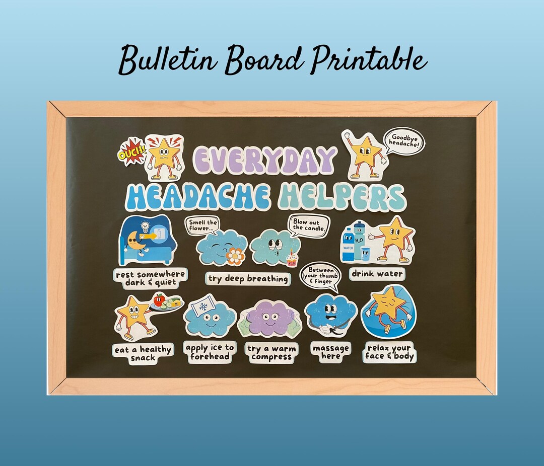 Headache Bulletin Board Kit, Healthy Habits School Nurse, Printable ...