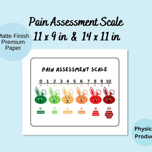 Cute Bunny Pain Scale Poster, Pain Assessment Scale, School Nurse Pain ...