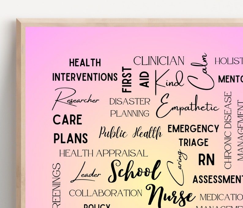 School Nurse Printable Decor, Downloadable Inspirational Poster, Health ...