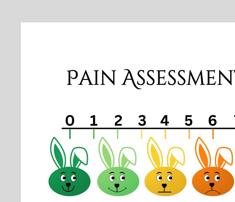 Bunny Pain Scale Poster: Pediatric Nurse Clinic Decor - Etsy