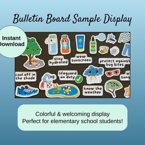 Summer Safety Bulletin Board Kit: Retro-style Health Education (PDF ...