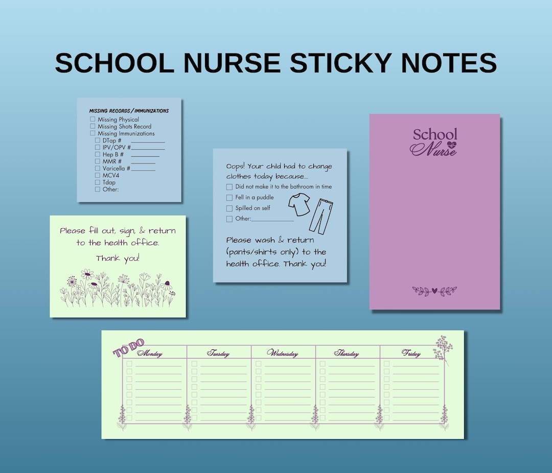 School Nurse Sticky Notes, School Nursepost-it® Notes, Gift for School ...
