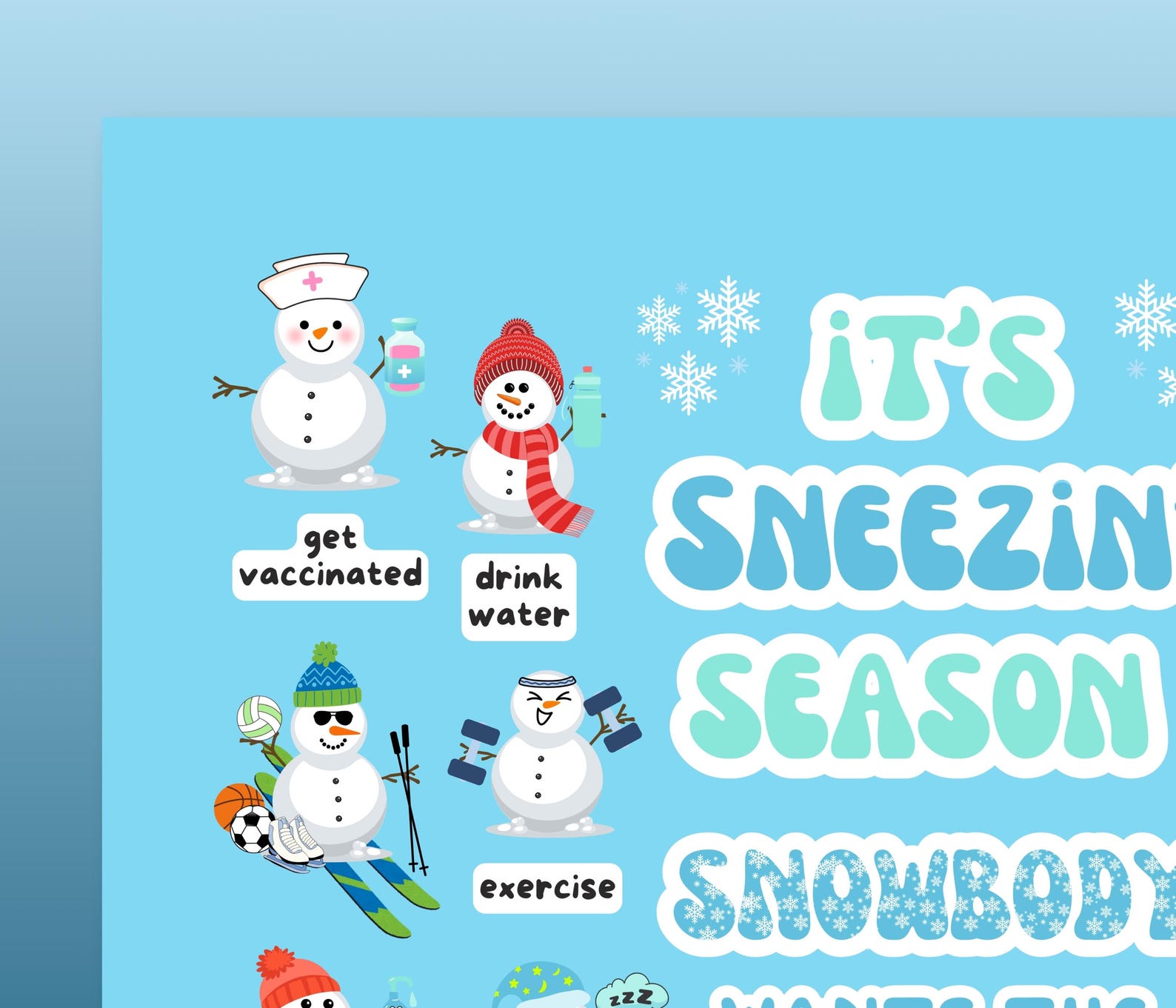 Winter Flu Season School Nurse Poster: Health Promotion Wall Art - Etsy