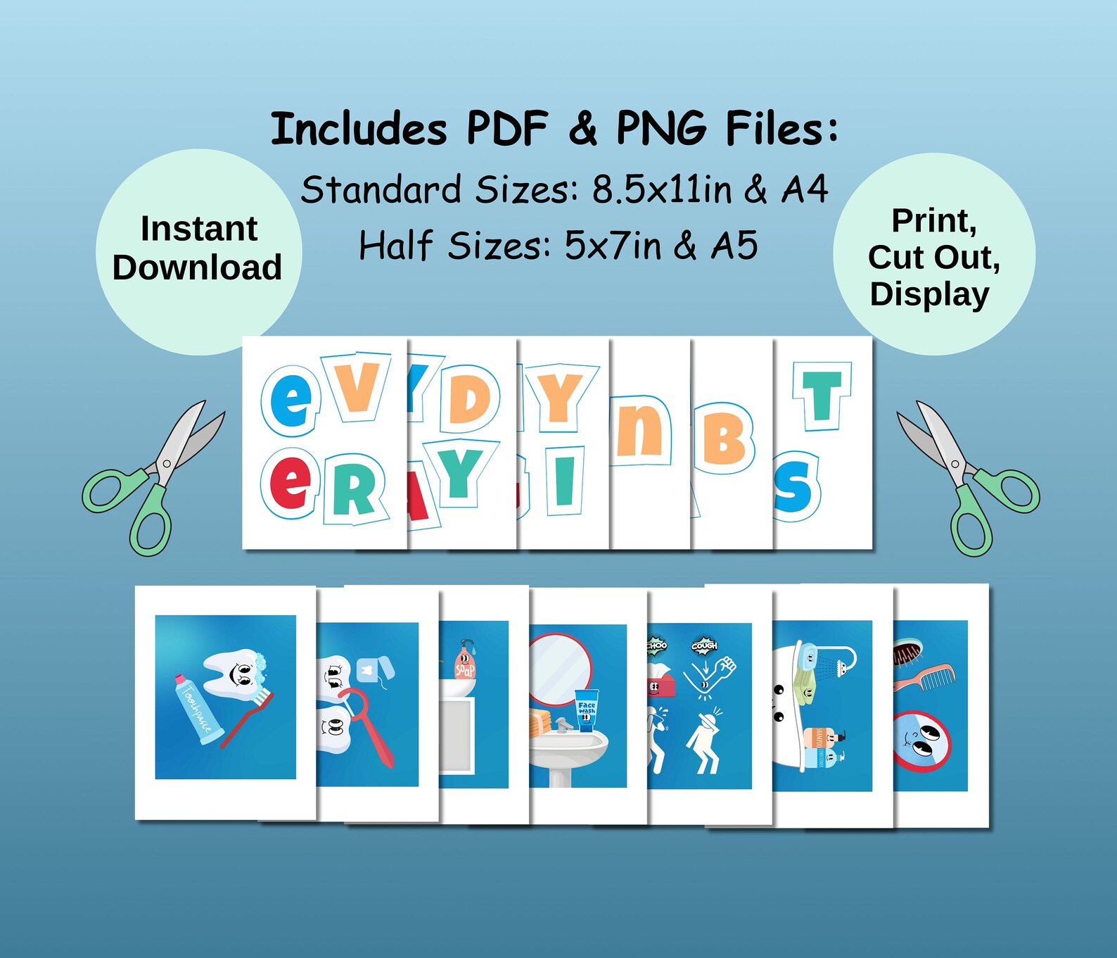 Personal Hygiene Bulletin Board, Healthy Habits Bulletin Board Kit ...