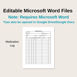School Nurse Medication Log Template, Medication Administration Tracker ...