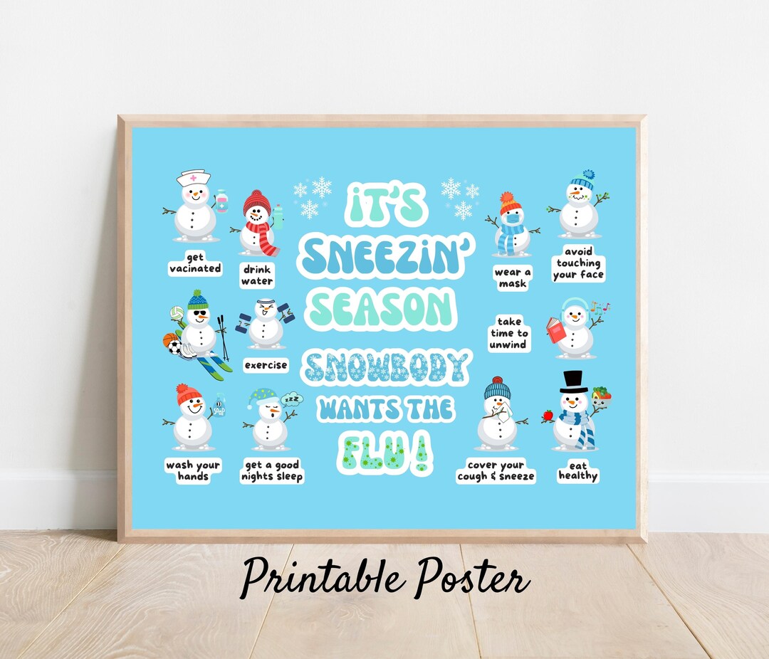Winter Flu Season School Nurse Poster: Health Office Decor (digital ...