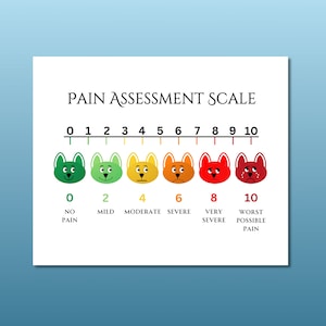 Cute Pediatric Pain Scale Poster for Kids, Pain Chart, Playroom Puppy ...
