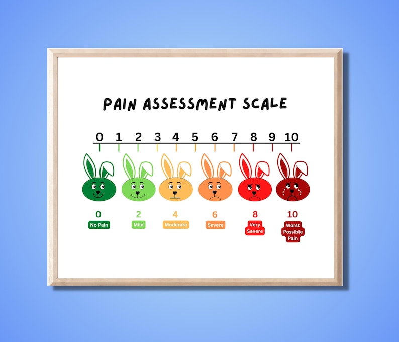Bunny Pain Scale Printable Poster Funny Pain Chart Pediatric - Etsy UK