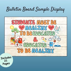 School Nurse Bulletin Board Kit: Healthy, Educated Students Decor (PDF ...