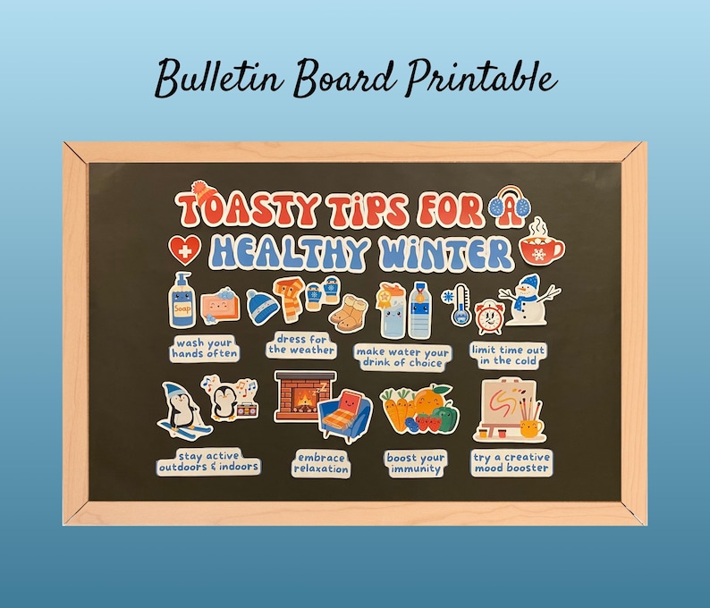 Winter Wellness Bulletin Board Kit: School Nurse Office Decor (PDF ...