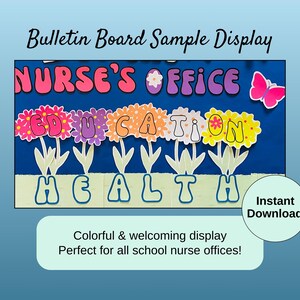 Floral Nurse Office Bulletin Board Kit, School Nurse Bulletin Board Set ...