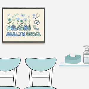 Health Office Welcome Poster, Cute Clinic Decor, Floral Welcome Poster ...