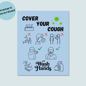 Health Office Poster: Cover Your Cough, Hand Hygiene (PDF Download) - Etsy