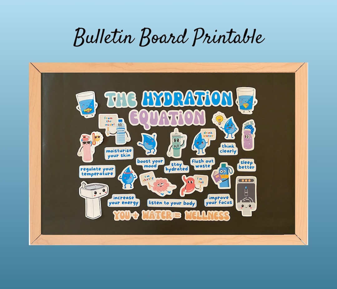 Hydration Equation Bulletin Board Kit, Retro Health Decor (PDF ...