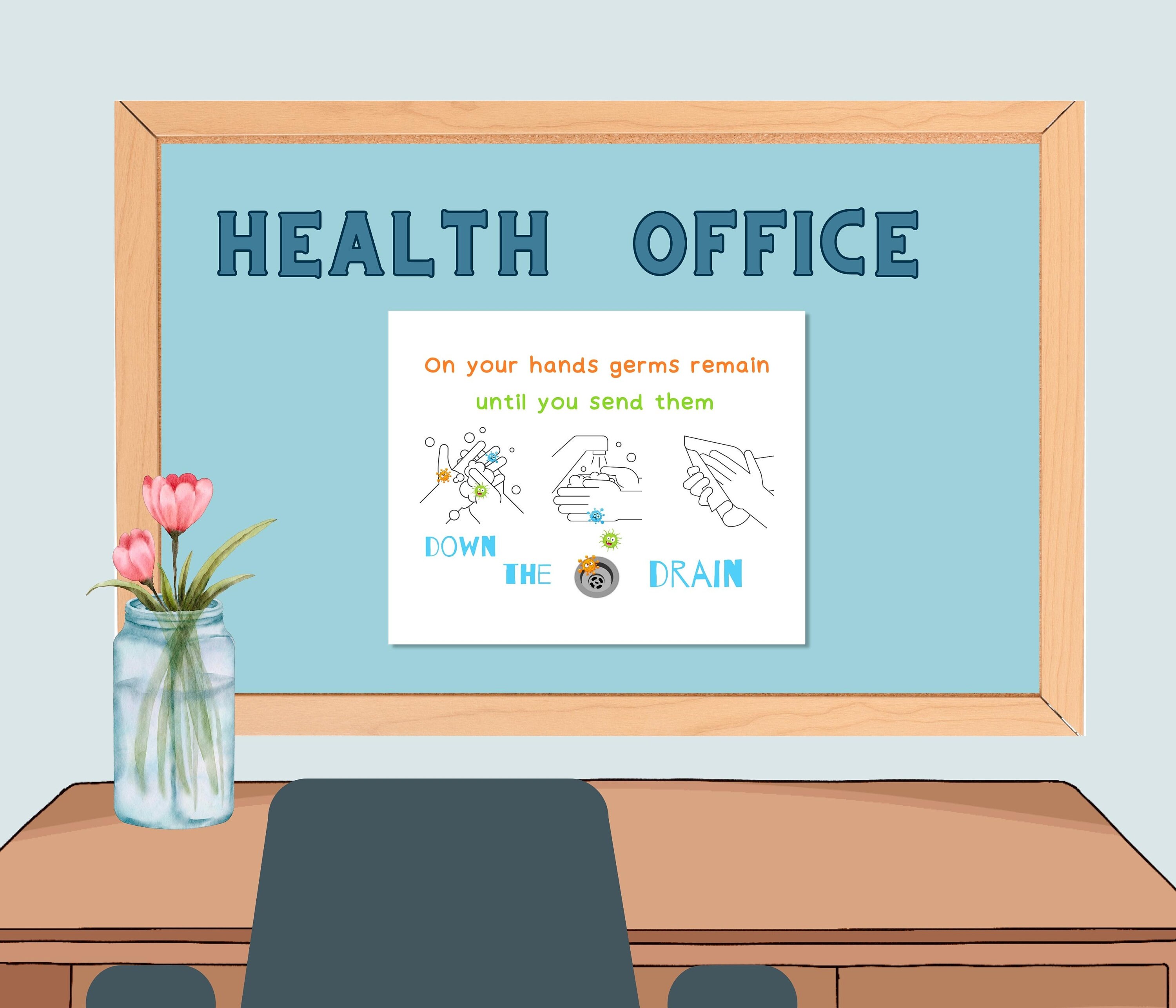 School Nurse Printable Poster, School Health Office Print, Hand Hygiene ...