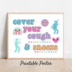 Cover Your Cough Poster: Pastel School Nurse Printable (digital ...