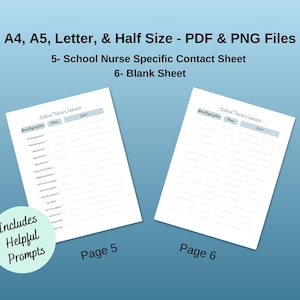 School Nurse Printable Organizer Bundle, School Nurse Password Keeper ...