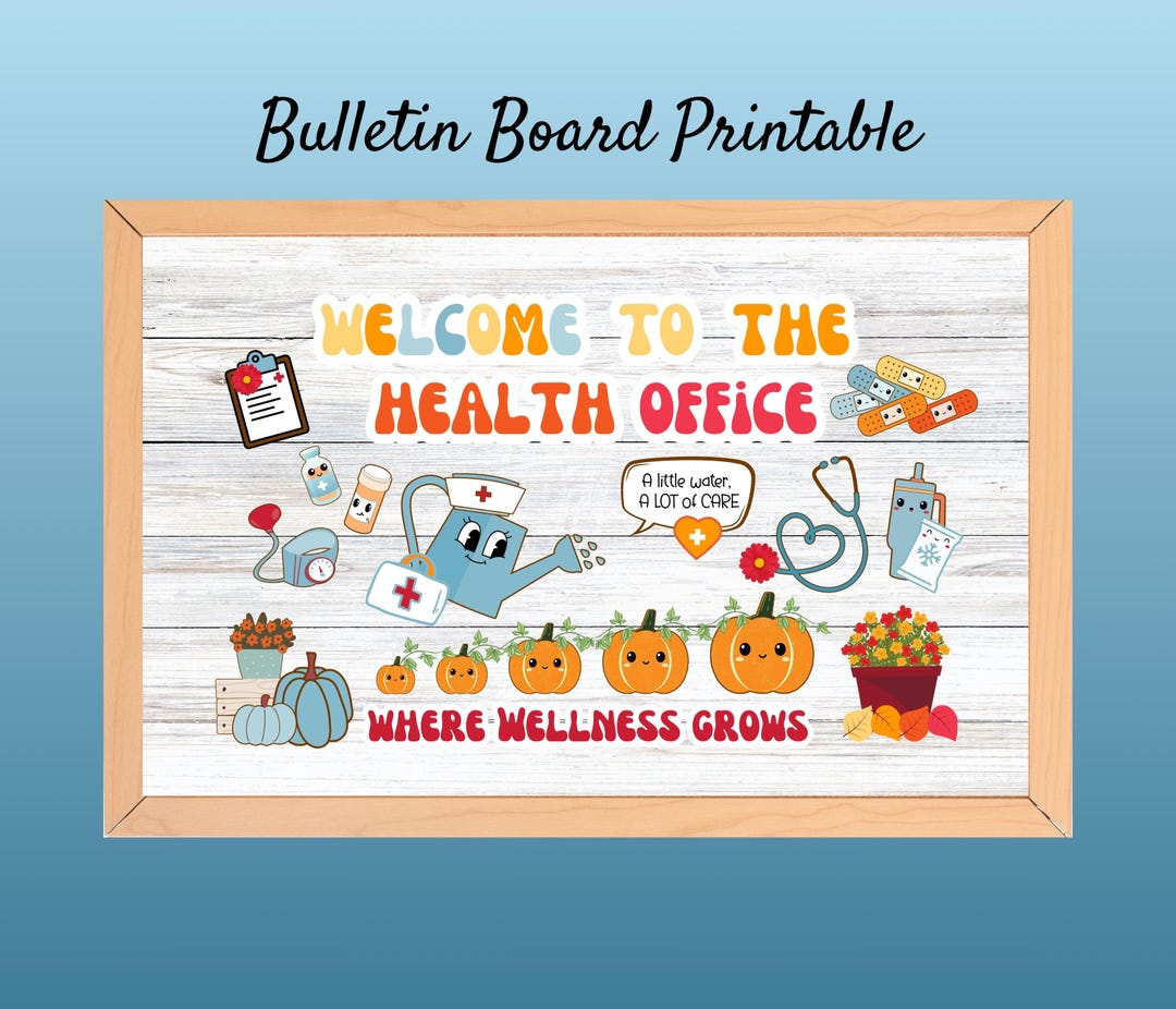 Fall Health Office Bulletin Board Kit: Pumpkin Wellness Decor (PDF ...
