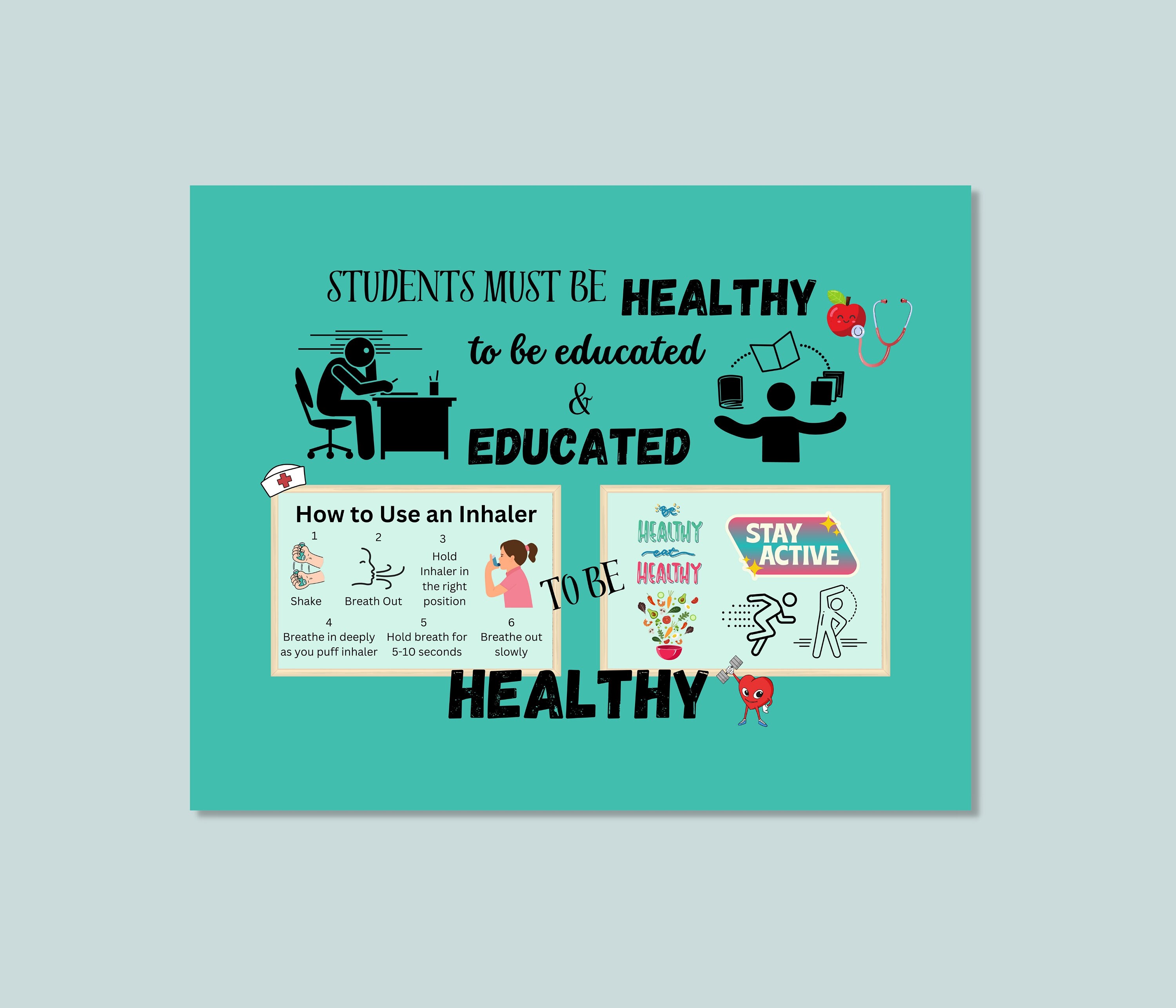 School Health Office Decor, School Nurse Poster, Students Must Be ...