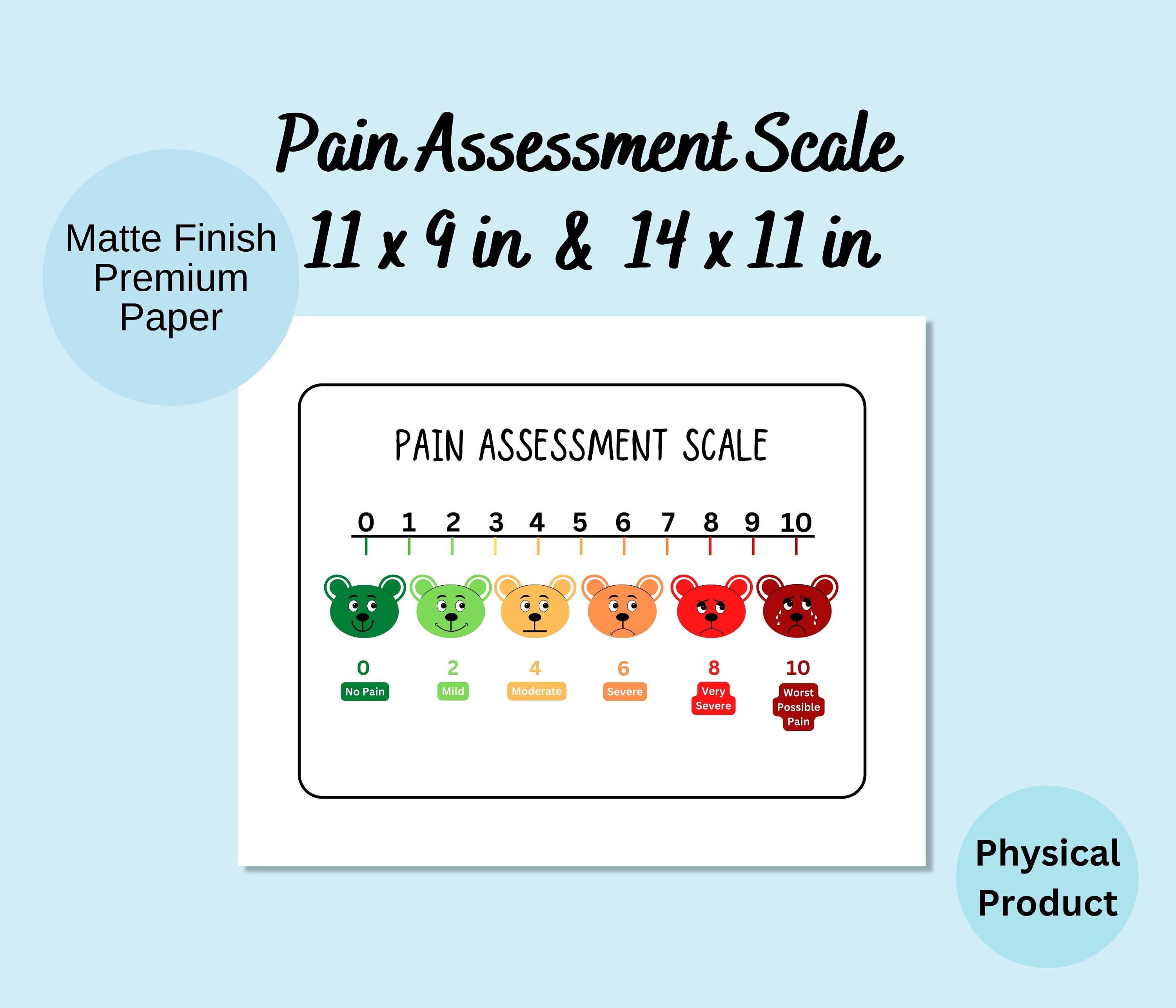 Brave Bear Pain Scale Poster, Pain Assessment Scale, School Nurse Pain ...